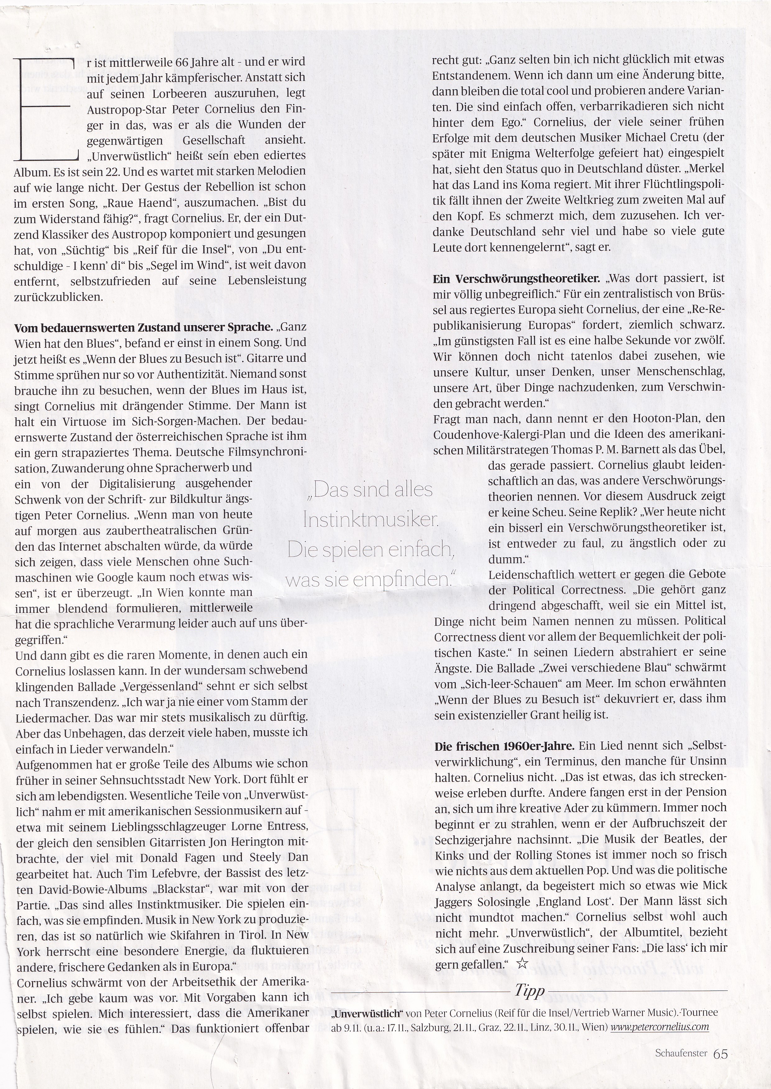 Peter CORNELIUS auf musik-austria.at